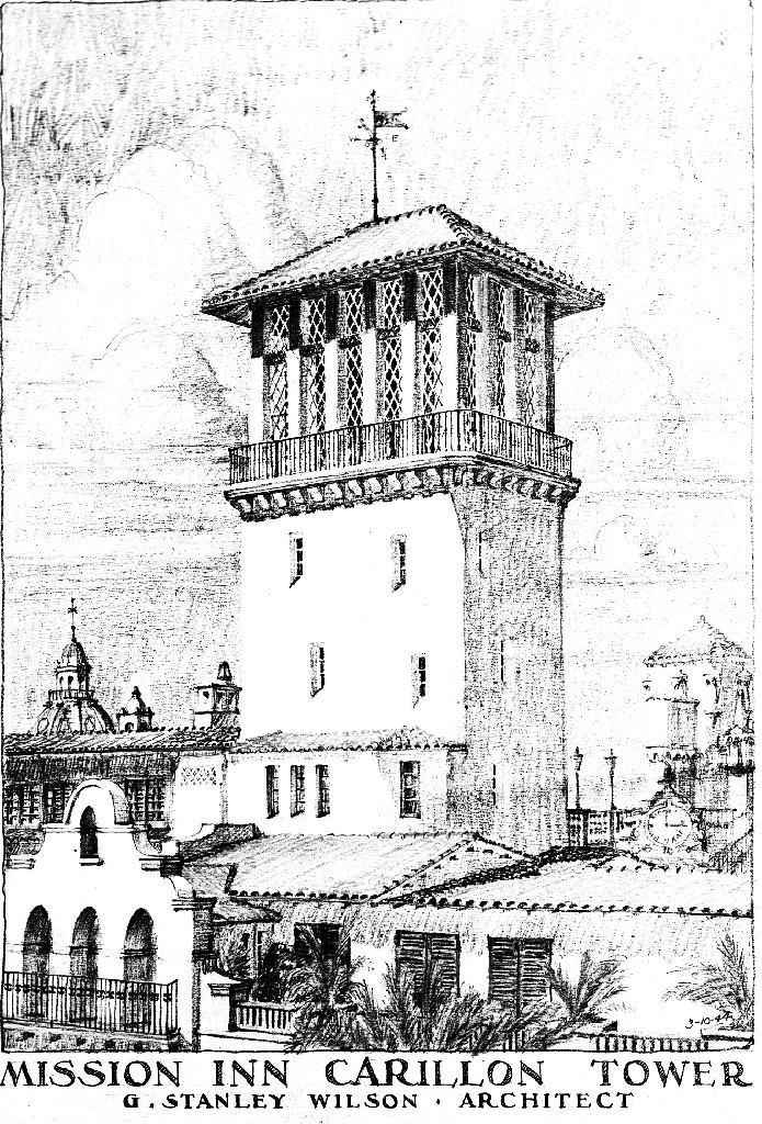 Architectural drawing, Mission Inn Carillon Tower — Calisphere